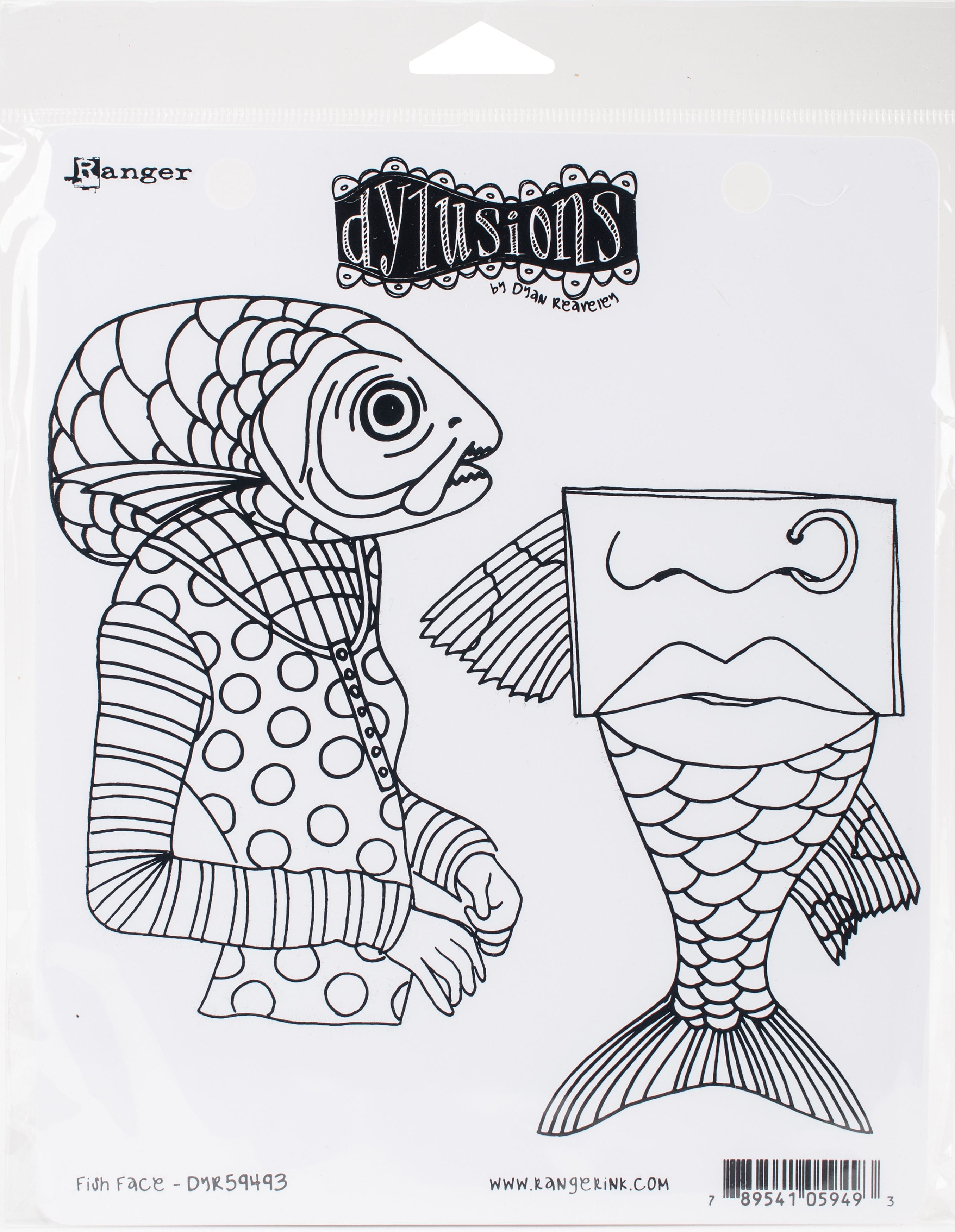 Dyan Reaveley's Dylusions Cling Stamp Collections 8.5"X7"-Fish Face ...
