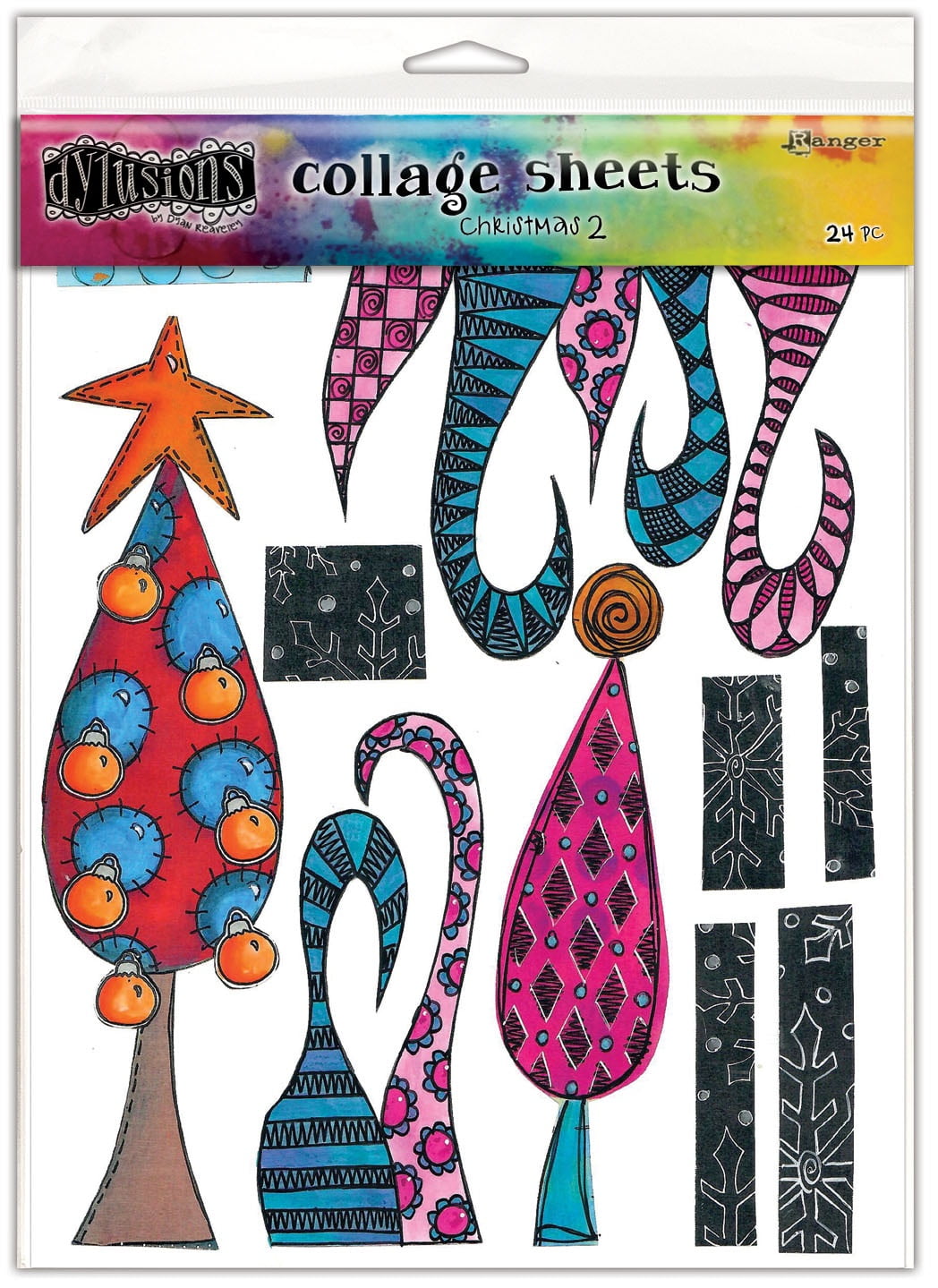 Dyan Reaveley's Dylusions Collage Sheets 8.5"X11" 24/Pkg-Christmas 2 ...