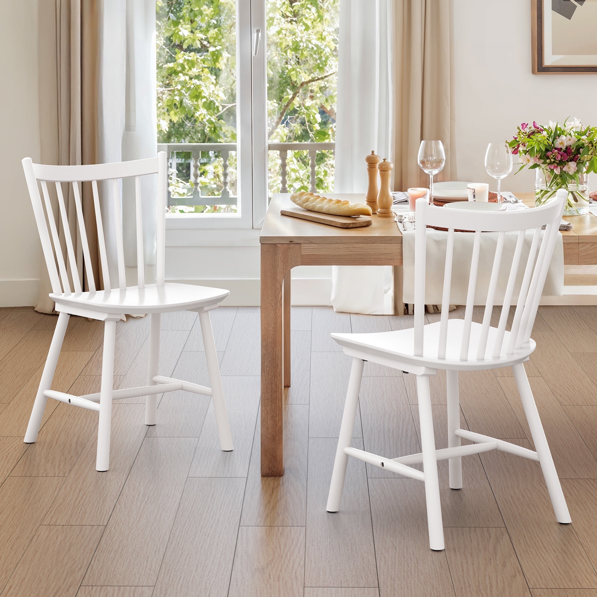 Dycanpo 18" Upgraded Dining Room Chairs Set of 2 ,Farmhouse Wooden ...