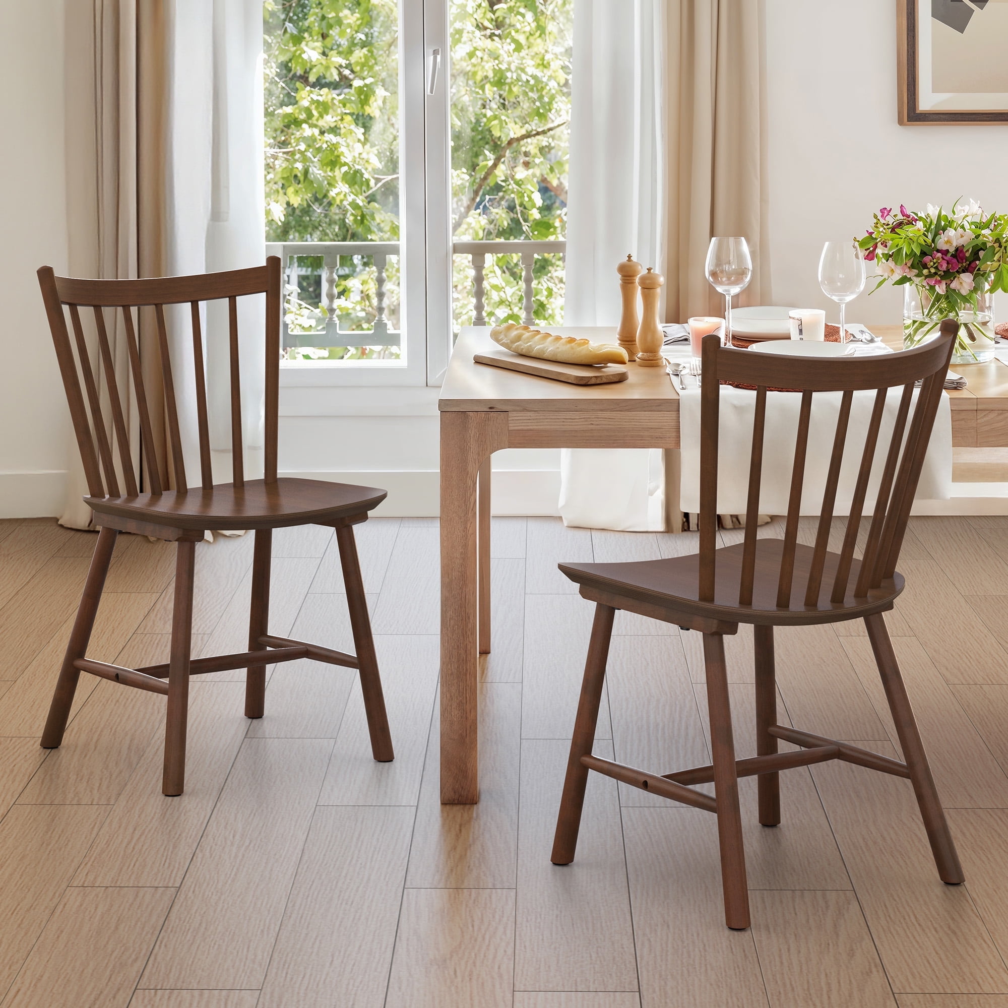 Dycanpo 18" Upgraded Dining Room Chairs Set of 2 ,Farmhouse Wooden ...