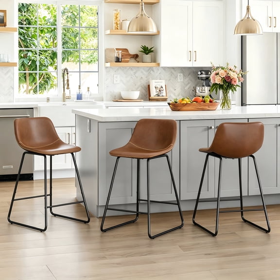 26 Inch Bar Stools Set of 2, Counter Height Bar stools for Kitchen ...