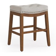 Barton 29" Elegant Comfortable Counter Height Backless Back Saddle Bar ...