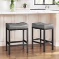 Dycanpo 24” Saddle Bar Stools Set of 2 with Modern Metal Legs, for Home ...
