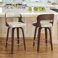 Dycanpo 26”Bar Stools Swivel, Wood Counter Height Bar Stools Set of 2 ...