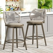 Summit Living 24 Inch Counter Stools Set of 4, Saddle Backless Faux ...