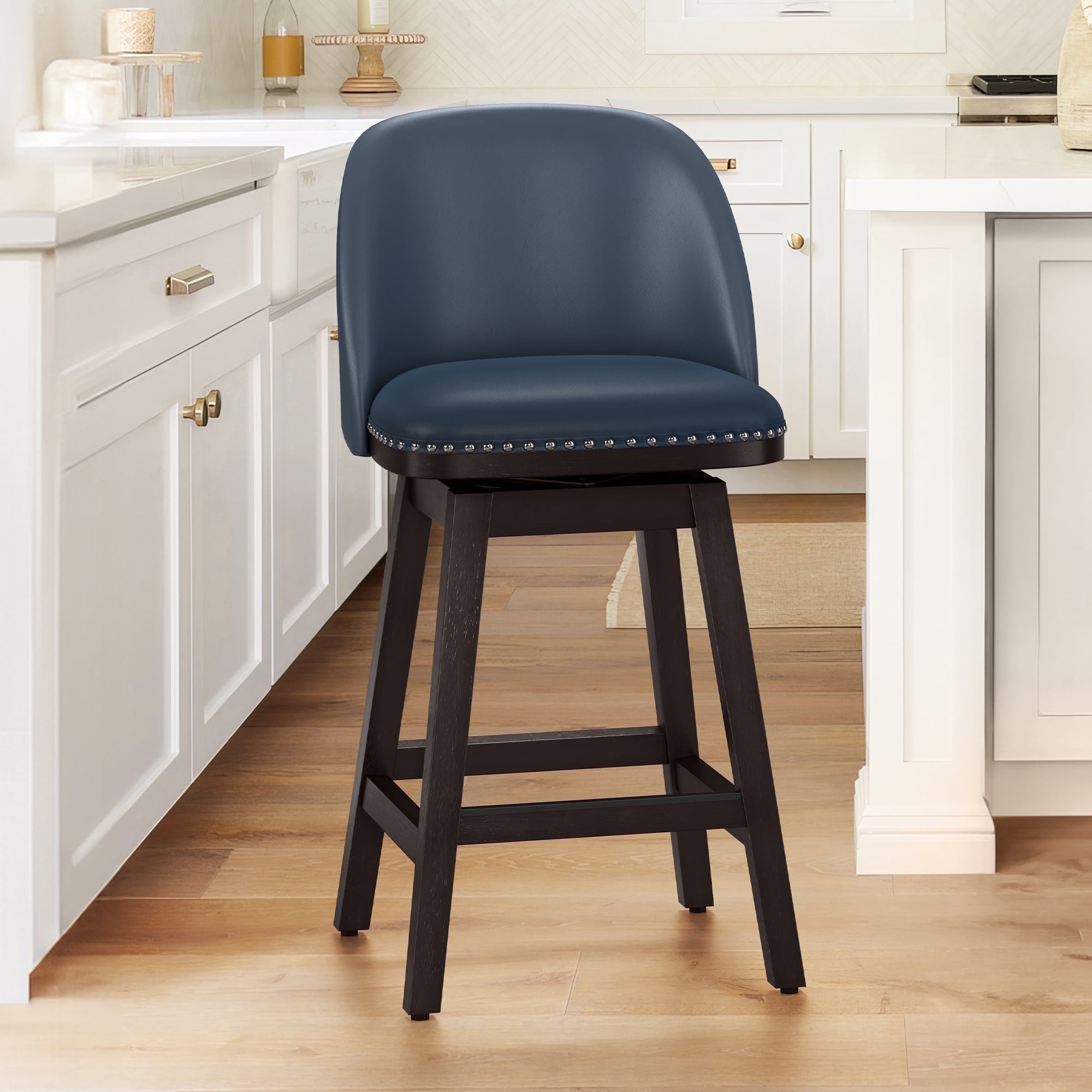 Dycanpo 26'' Swivel Bar Stools, Counter Height Bar Stools with Back ...