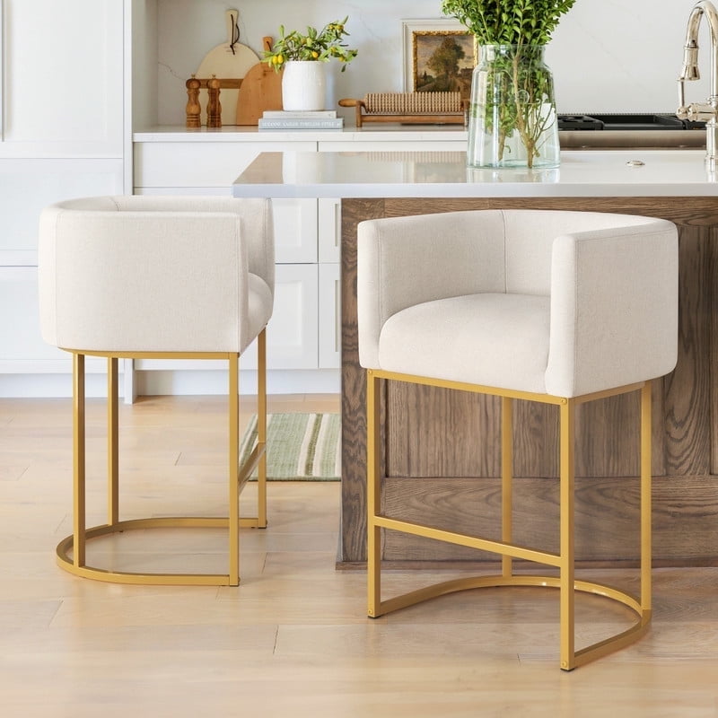 Dycanpo 27"H Modem Bar Stools Set of 2 with Back and Arms, for Home ...