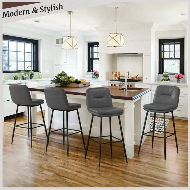 Dycanpo 30”H Bar Stools Set of 4, Double-Layer Upholstered, for Home ...