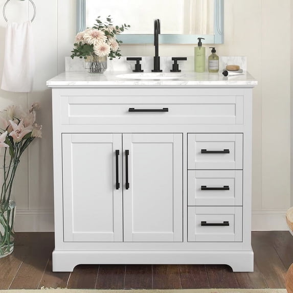 Dycanpo 36" Single Bathroom Vanity Set, White - Walmart.com