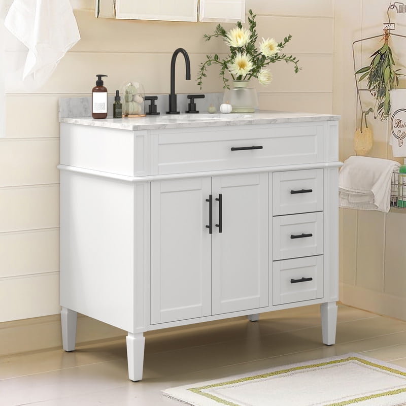 Dycanpo 36" Single Bathroom Vanity Set, White - Walmart.com