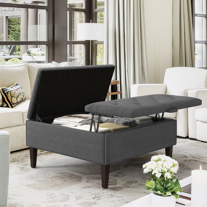 Dycanpo 36'' Storage Ottoman Lift Top Coffee Table with Wooden Legs for ...