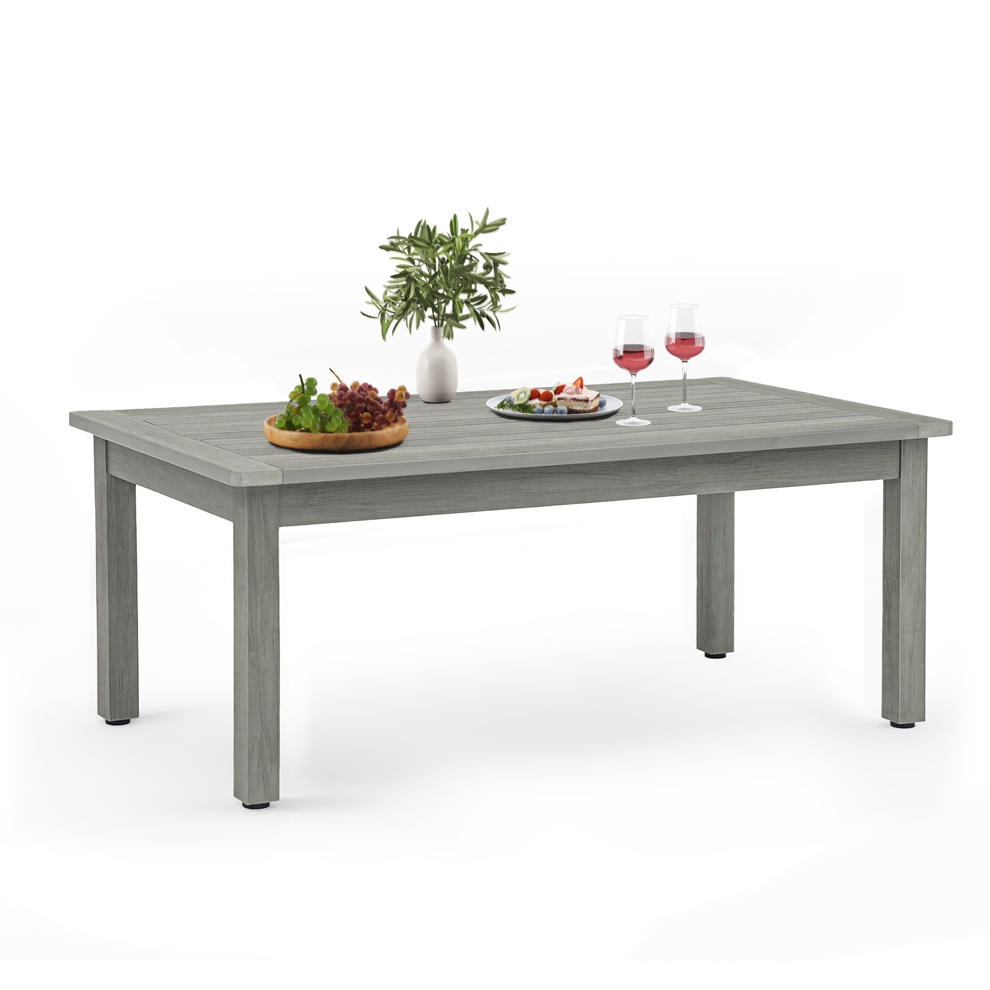 DYCANPO 42'' Outdoor Coffee Table, Rectangle Patio Table, HDPS, Light ...