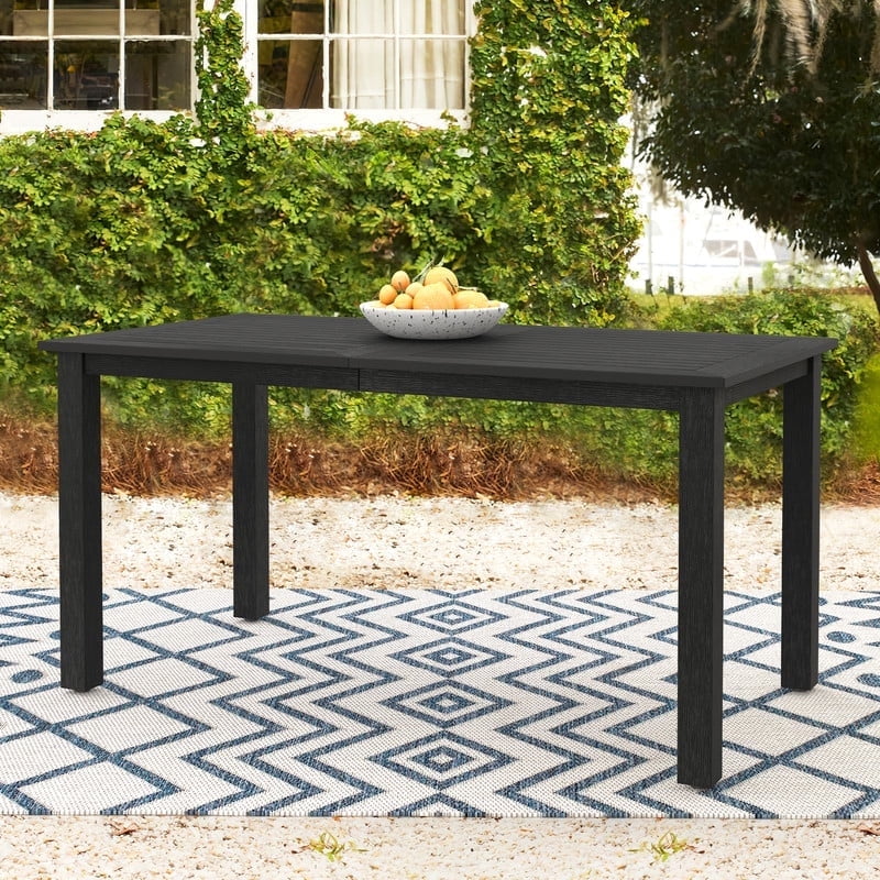Dycanpo 6-Person Outdoor Dining Table, Weather-Resistant Rectangle ...
