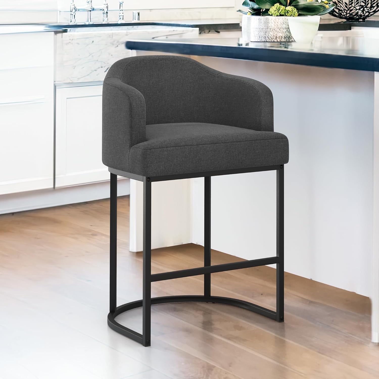 Dycanpo Modern Counter Height Bar Stools with Back, High Chairs for Home Kitchen, Gray - Walmart.com