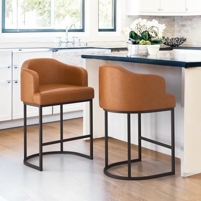 Dycanpo Counter Height Bar Stools with Back Sets of 2 Modern Counter ...