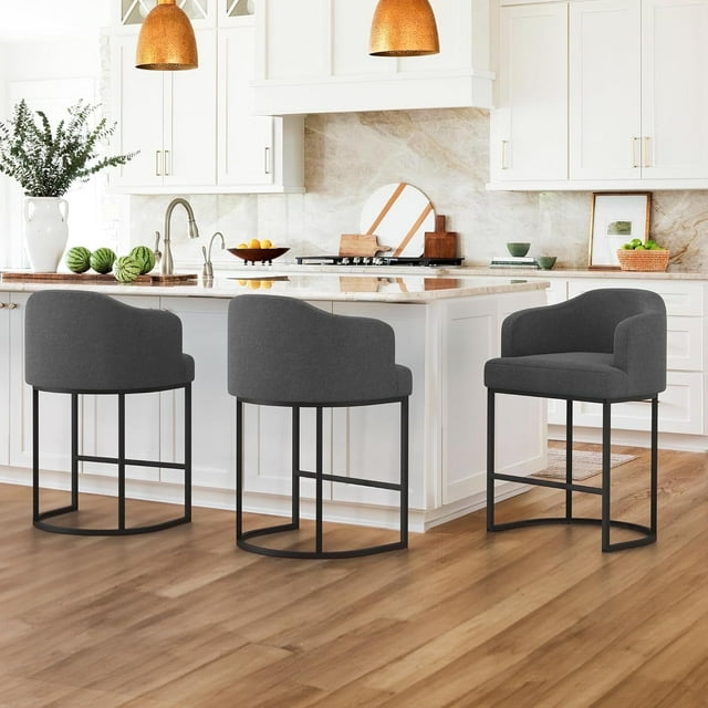 Dycanpo Counter Height Bar Stools with Back Sets of 3 Modern Counter ...