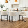 Dycanpo Three Metal Counter Height Bar Stools with Back Sets for Home ...