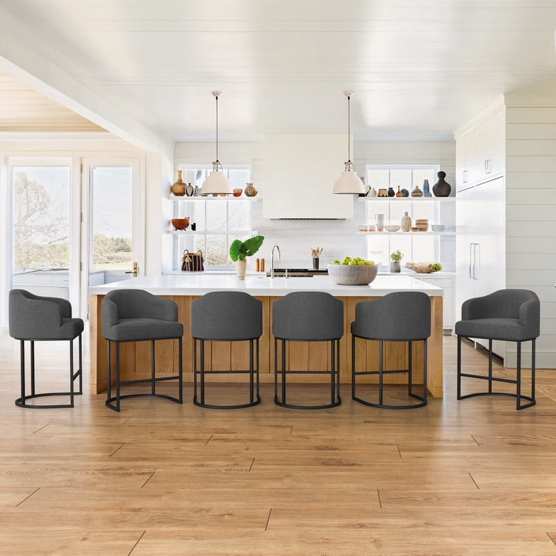 Dycanpo Counter Height Bar Stools with Back Sets of 6 Modern Counter ...