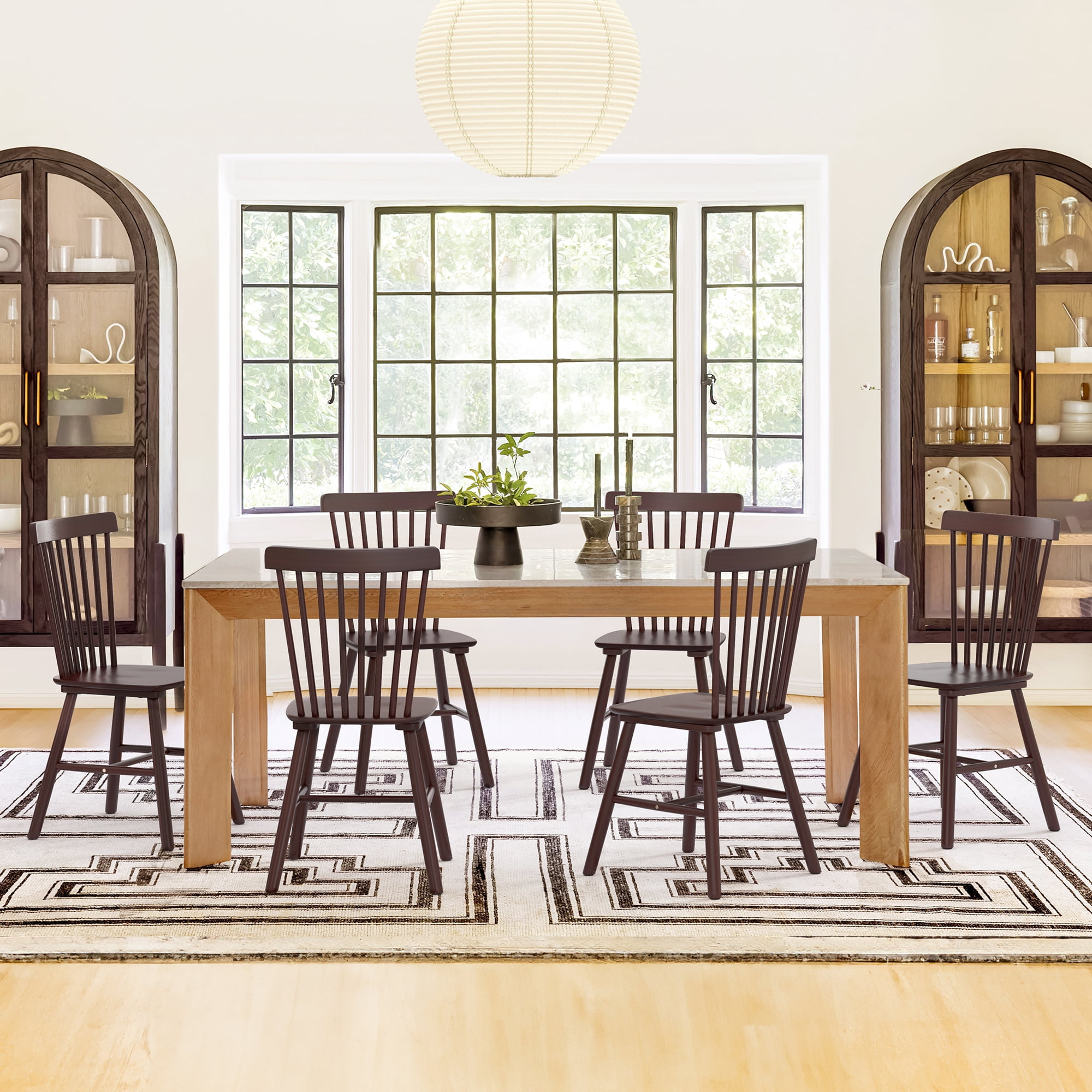 Dycanpo 18'' Tall Dining Chairs Set of 6, Kitchen/Dining Room Wooden ...