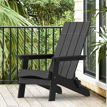 WINSOON Weatherproof Resistant Adirondack Chair Set of 4 with Cup ...