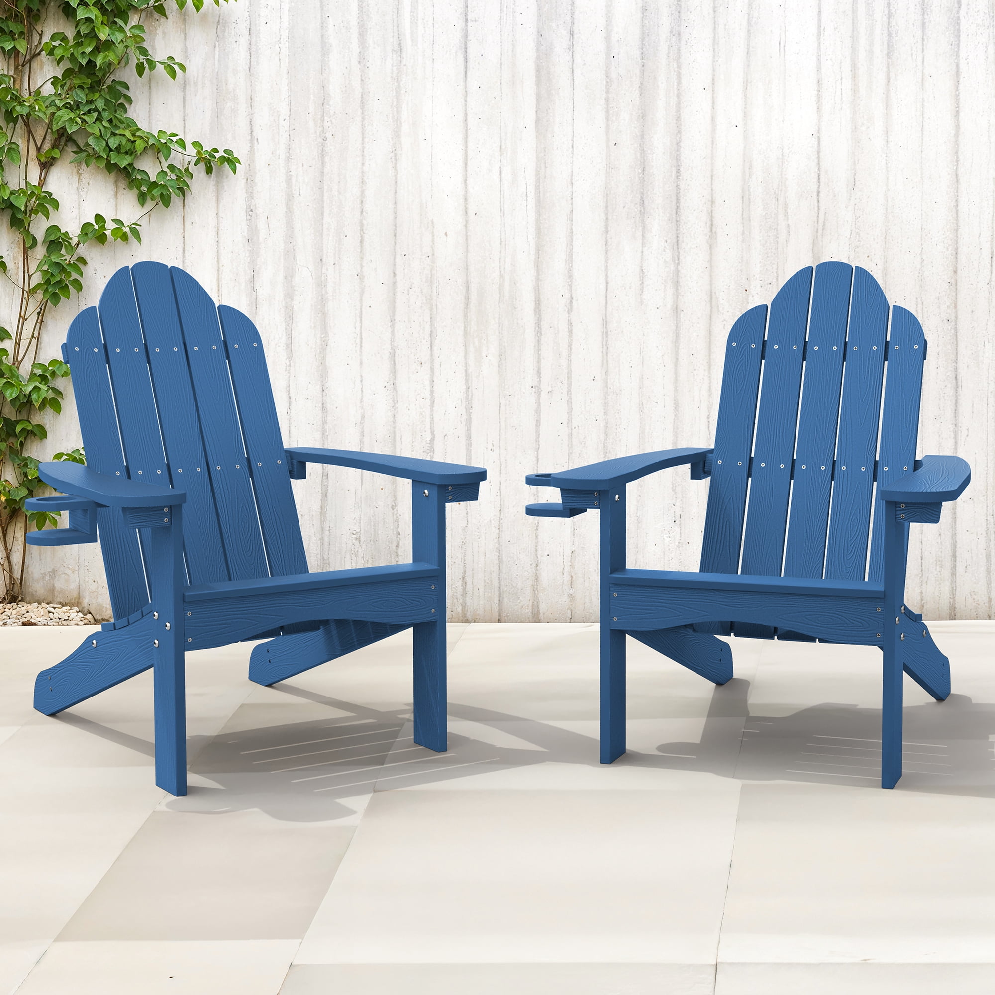 Dycanpo Folding Adirondack Chairs Set of 2 with Cup Holder, 300lbs ...