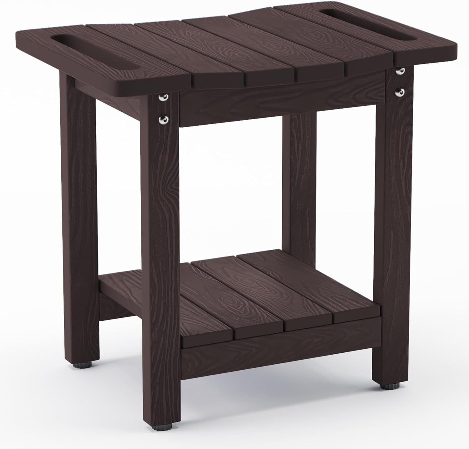 Dycanpo HDPS Shower Bench Seat, Espresso Shower Stool with Storage ...