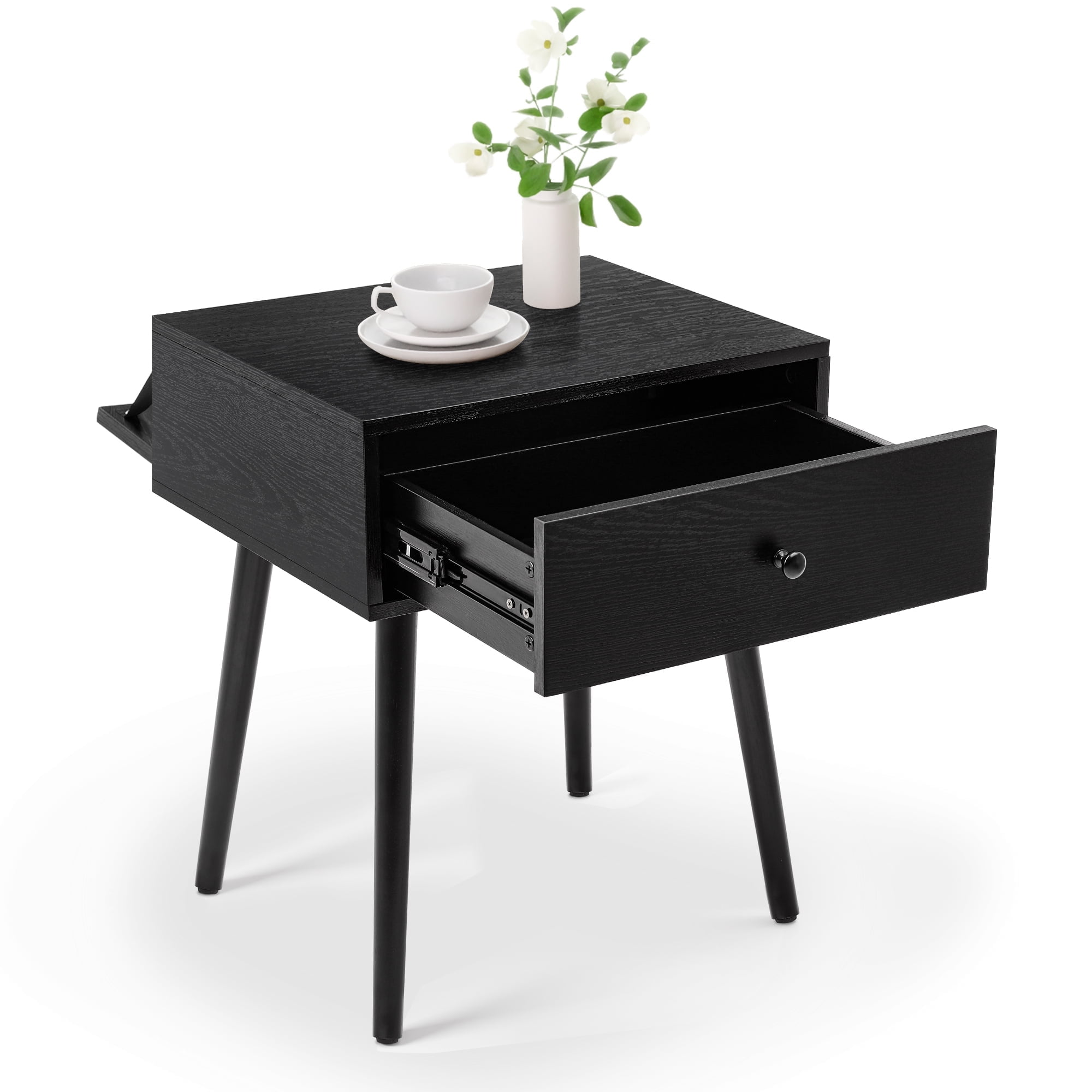 Dycanpo Hidden Compartment Nightstand, Wood Side Table with 1 Drawer ...
