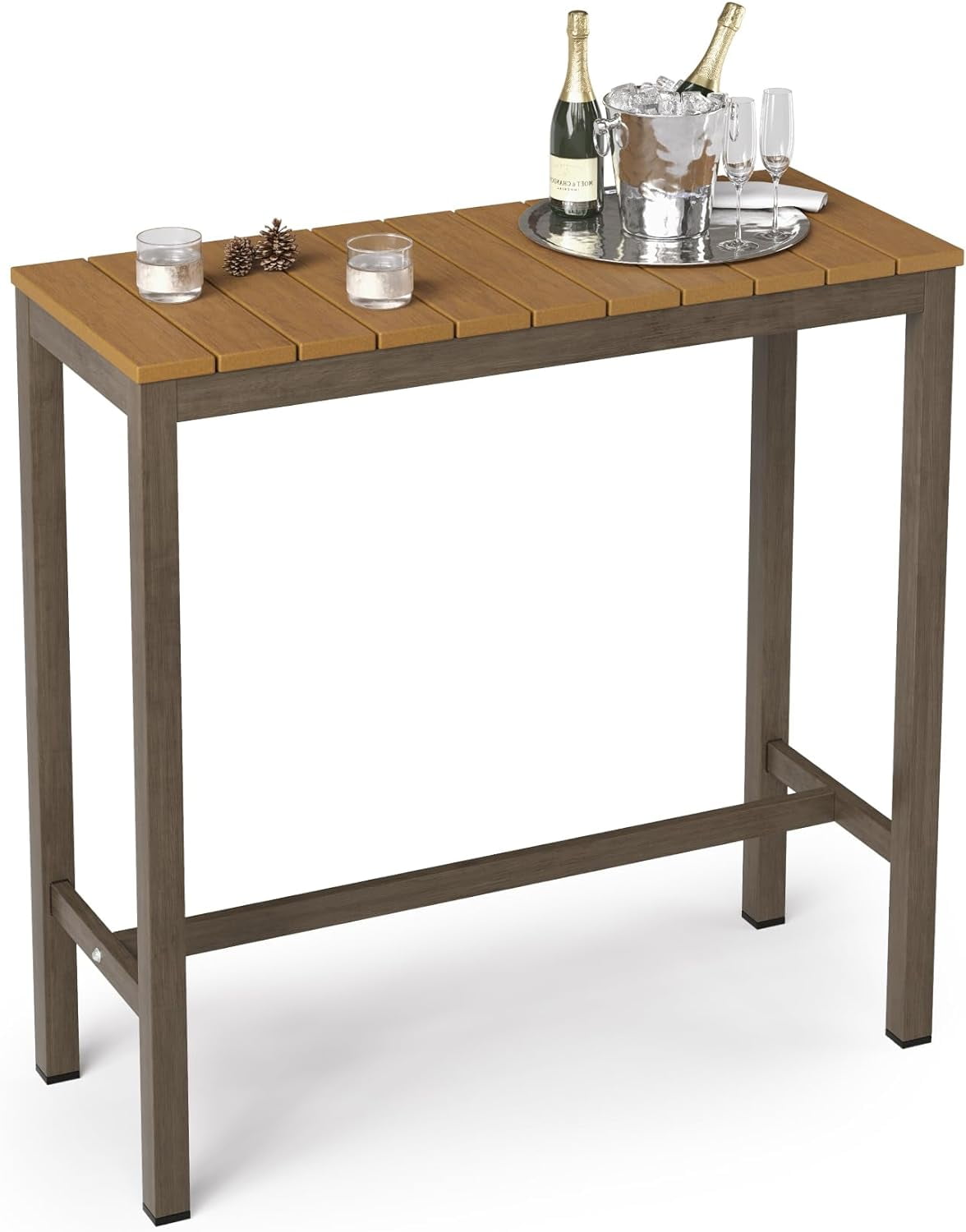 Dycanpo Outdoor Bar Table, 38" HDPS Weather Resistant Outdoor Table for ...