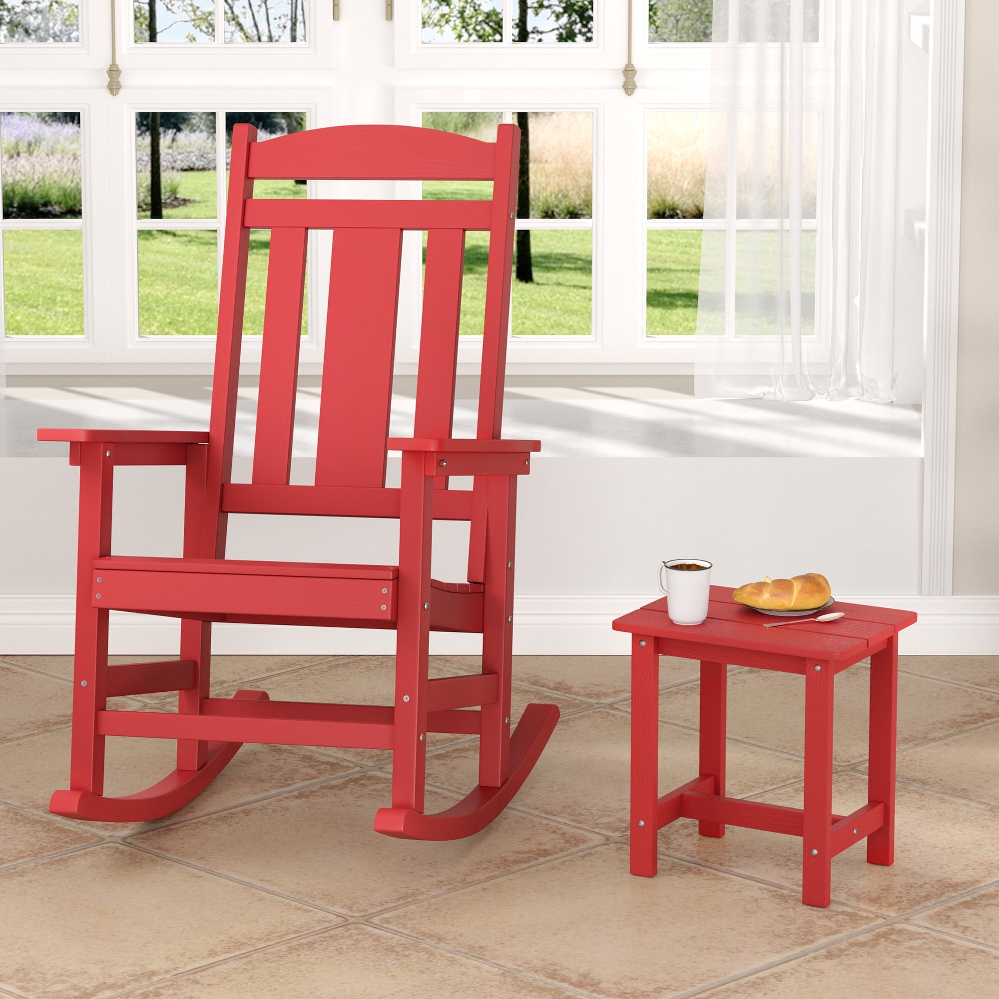 Red Rocking Chair Stool Premium Gustaf Rocking Chair+Footrest Rosewood ...