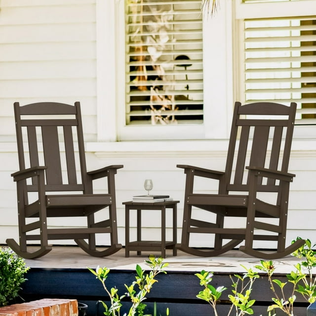 Dycanpo Outdoor Rocking Chairs Set of 2, Weather Resistant Proch Rocker ...
