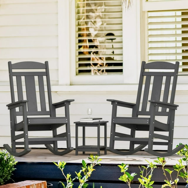 Dycanpo Outdoor Rocking Chairs Set of 2, Weather Resistant Proch Rocker ...