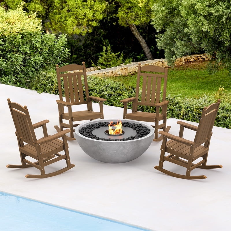 Dycanpo Outdoor Rocking Chairs Set of 4,for Backyard/Patio/Garden,HDPS ...