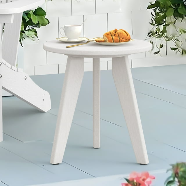 Dycanpo Outdoor Side Table for Patio, Small Round End Table Weather ...