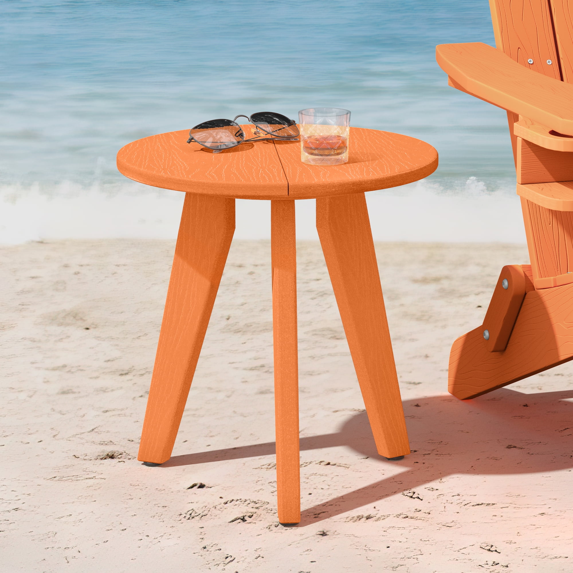 Dycanpo Outdoor Side Table for Patio, Small Round End Table Weather ...