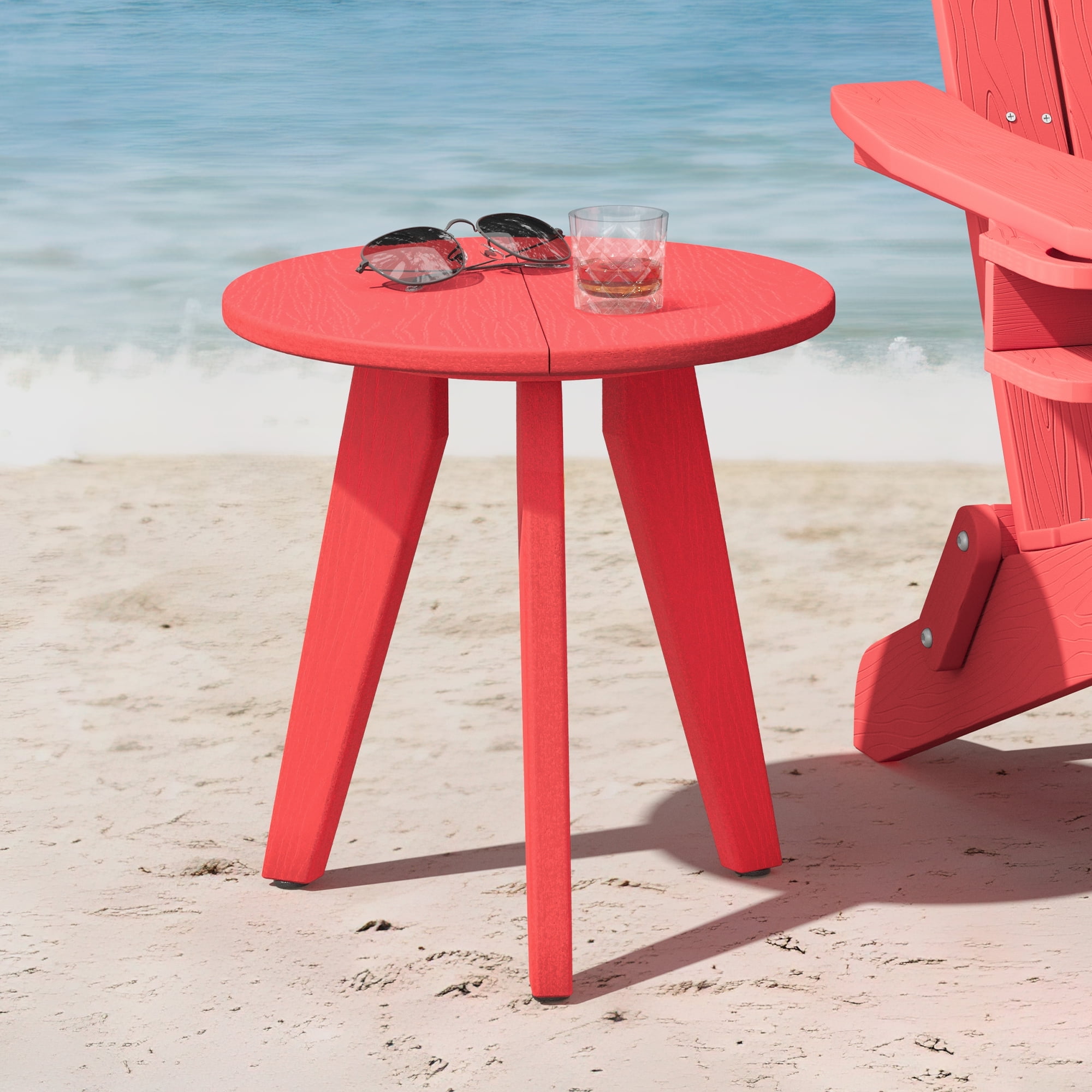 Dycanpo Outdoor Side Table for Patio, Small Round End Table Weather ...