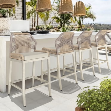 Best Choice Products Set of 2 Tall Outdoor Wicker Swivel Barstools ...
