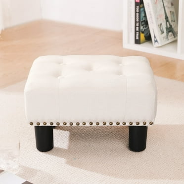 Small Footstool Foot Rest with Wooden Legs, Rectangle Chair Step Stool ...