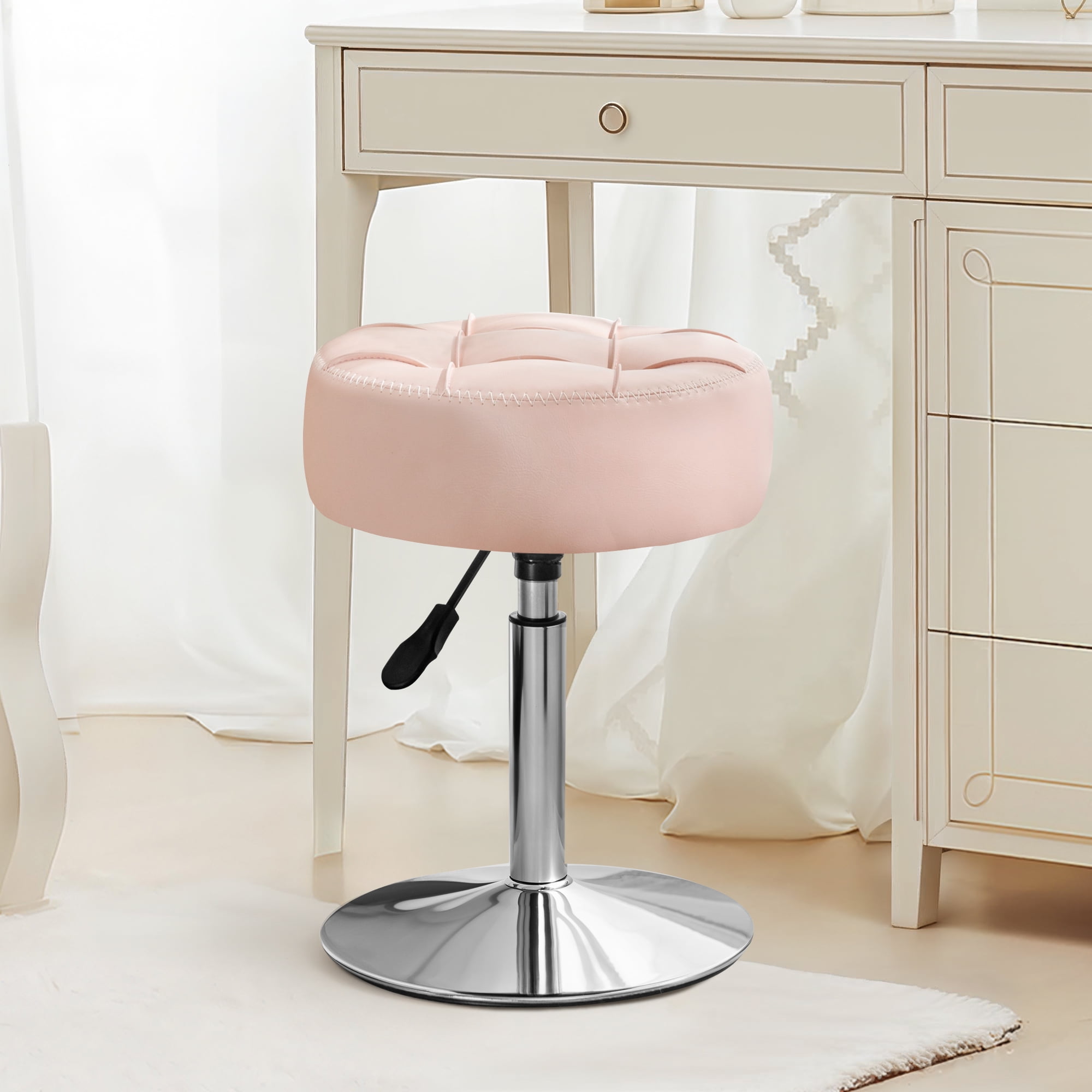 Dycanpo Vanity Stool Adjustable Swivel Vanity Chair with Faux Leather ...