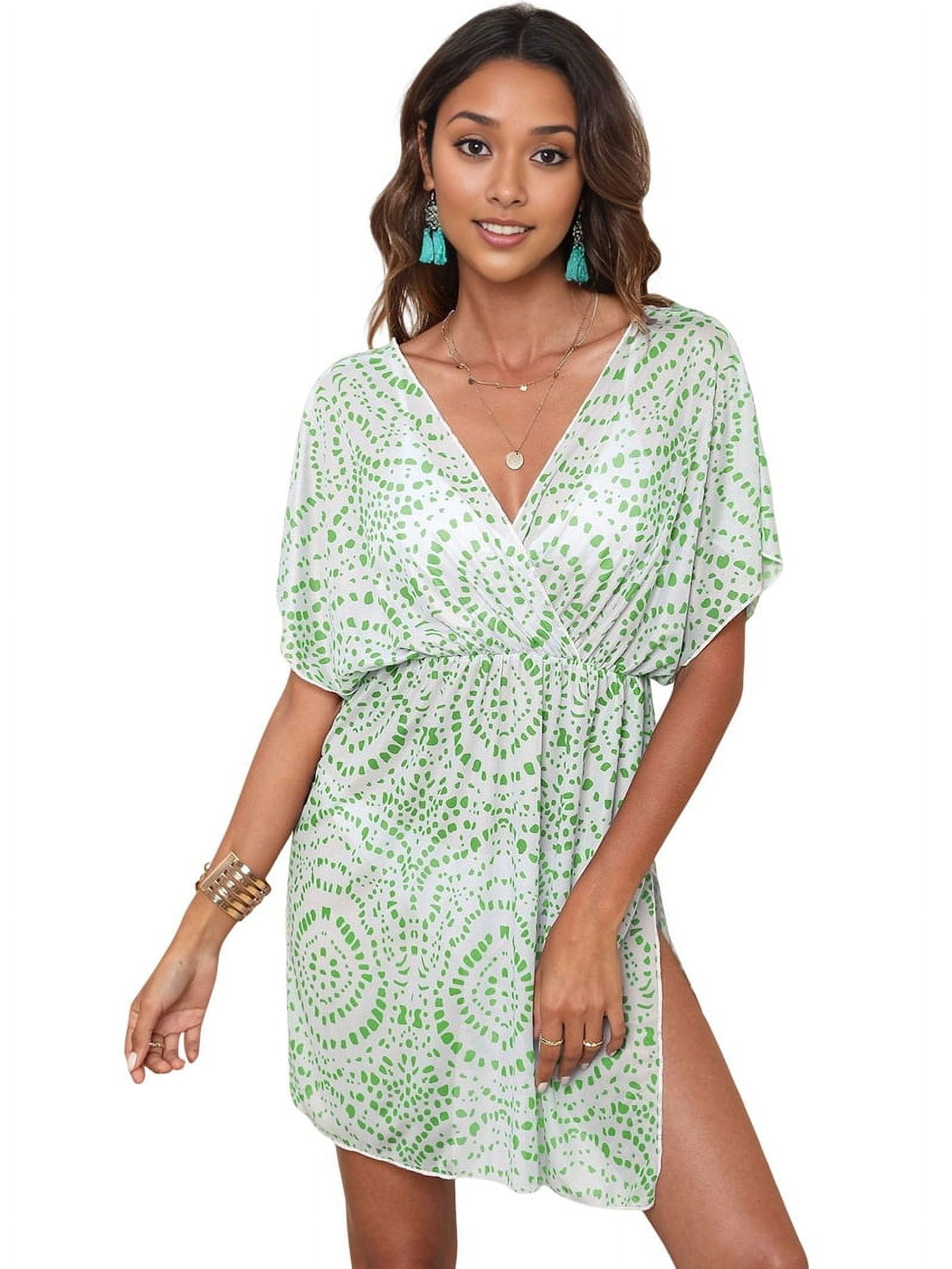 Dycnvjo Women Mesh Swimsuit Coverup Sheer See Through Elastic Wasit ...