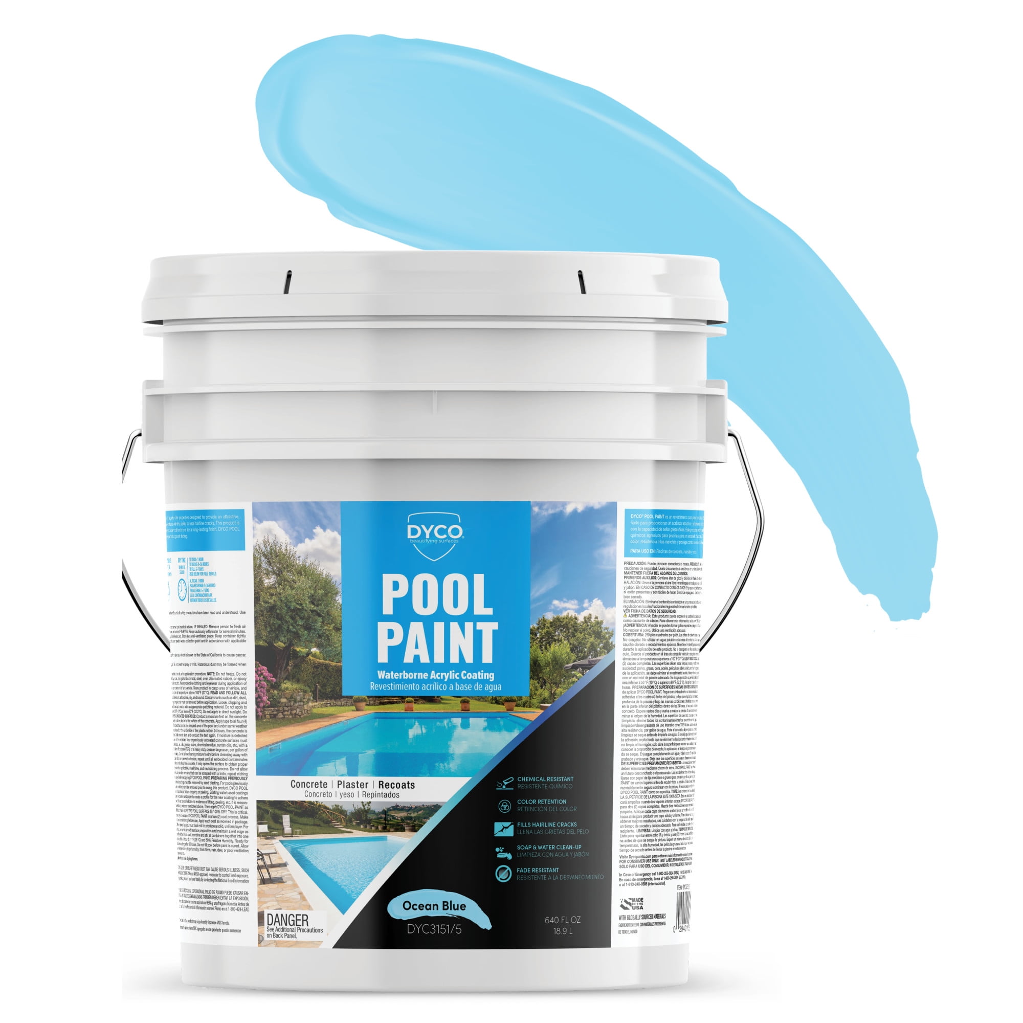 Dyco Outdoor Waterproof Pool Paint | Ready to Use Waterborne Acrylic ...