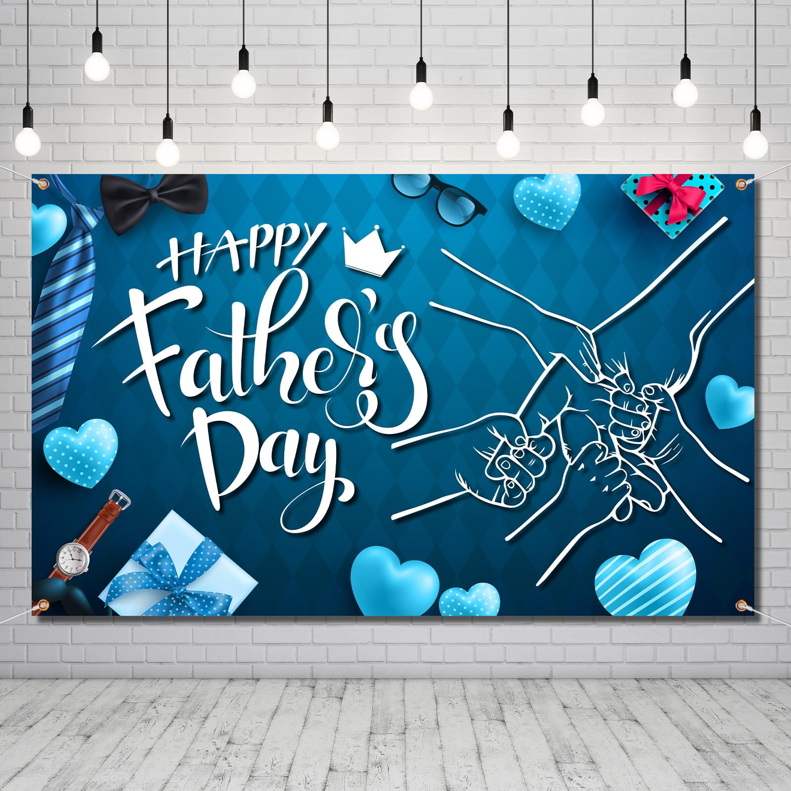 Dydamud Happy Father's Day Backdrop Banner 5x3 ft Large Size Blue ...