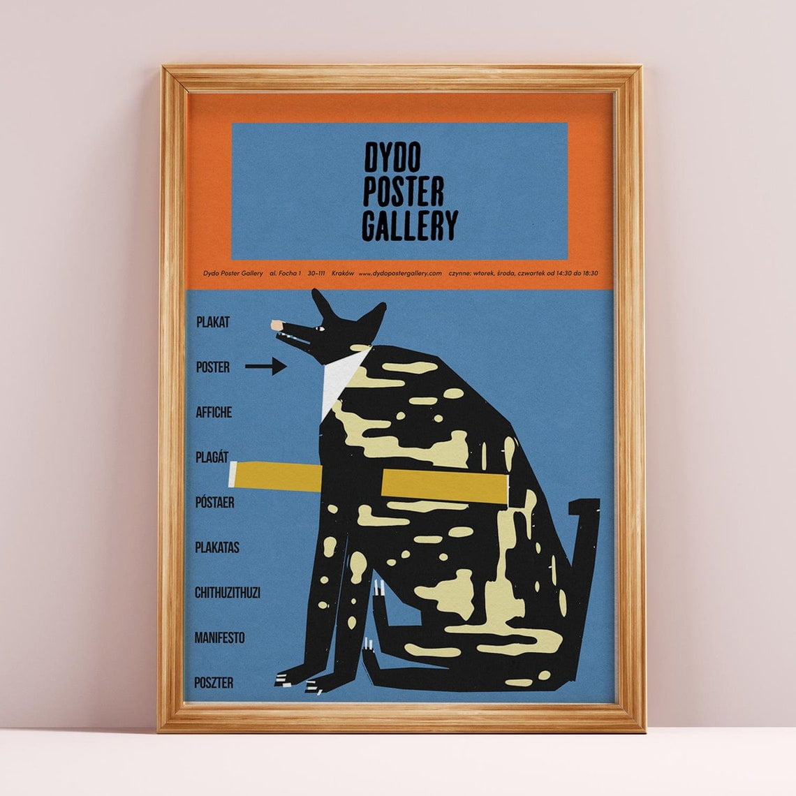 Dydo Poster Gallery 2024, Original Polish Poster Made For A Polish Gallery, Dog Holding A Tube ...