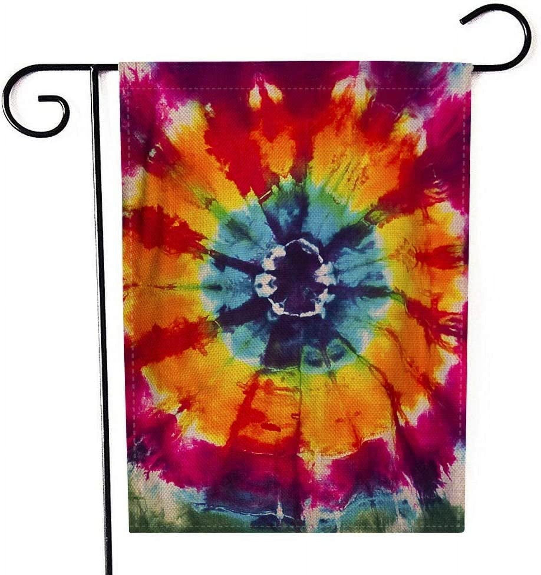 Dye Flag Colorful Garden Flag Vertical Double Sided, Circles Flag Yard ...