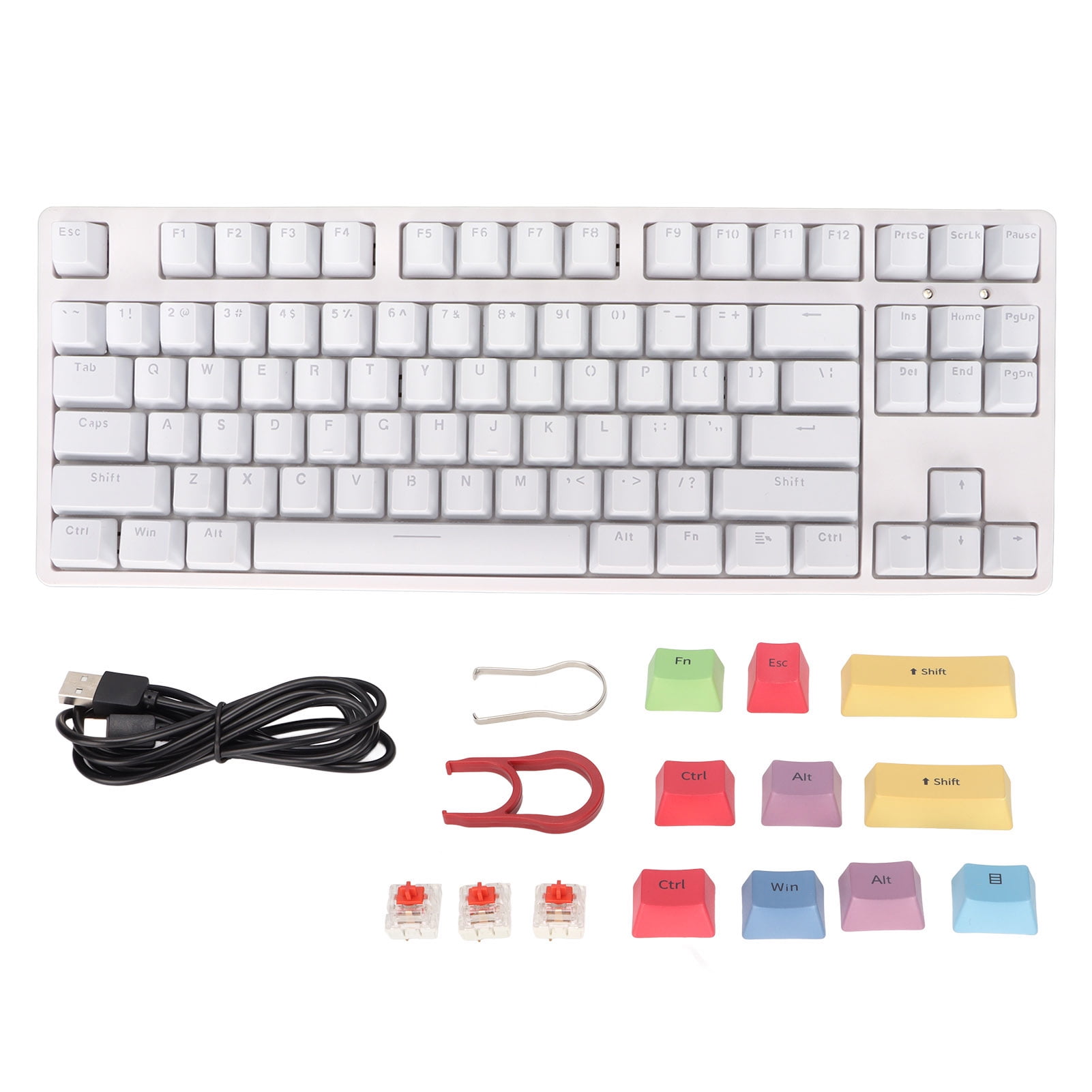 Dye-Subbed Keycaps for Intense Home, Office, and Gaming Use - White ...
