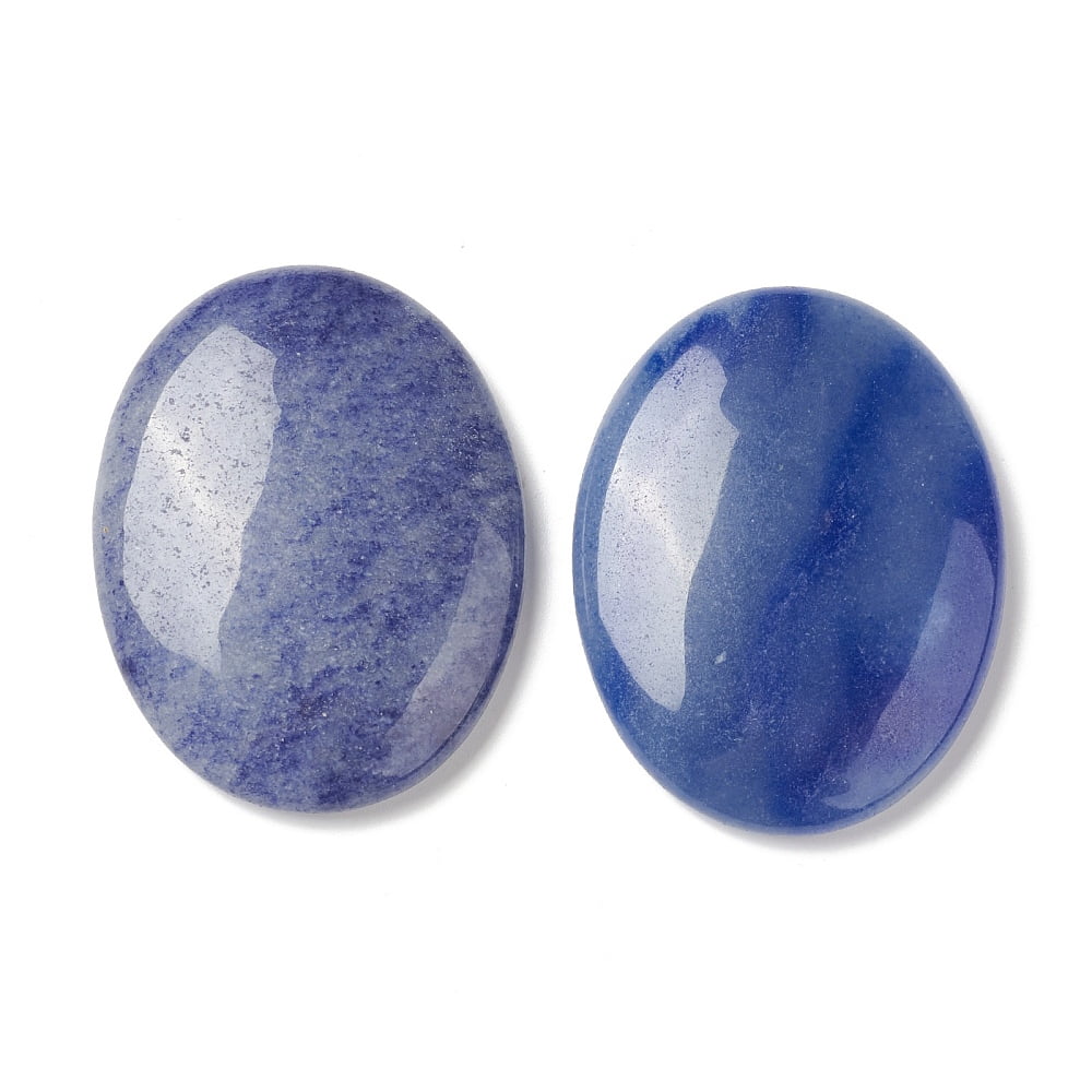 Dyed & Heated Natural Blue Aventurine Worry Stone for Anxiety Therapy ...