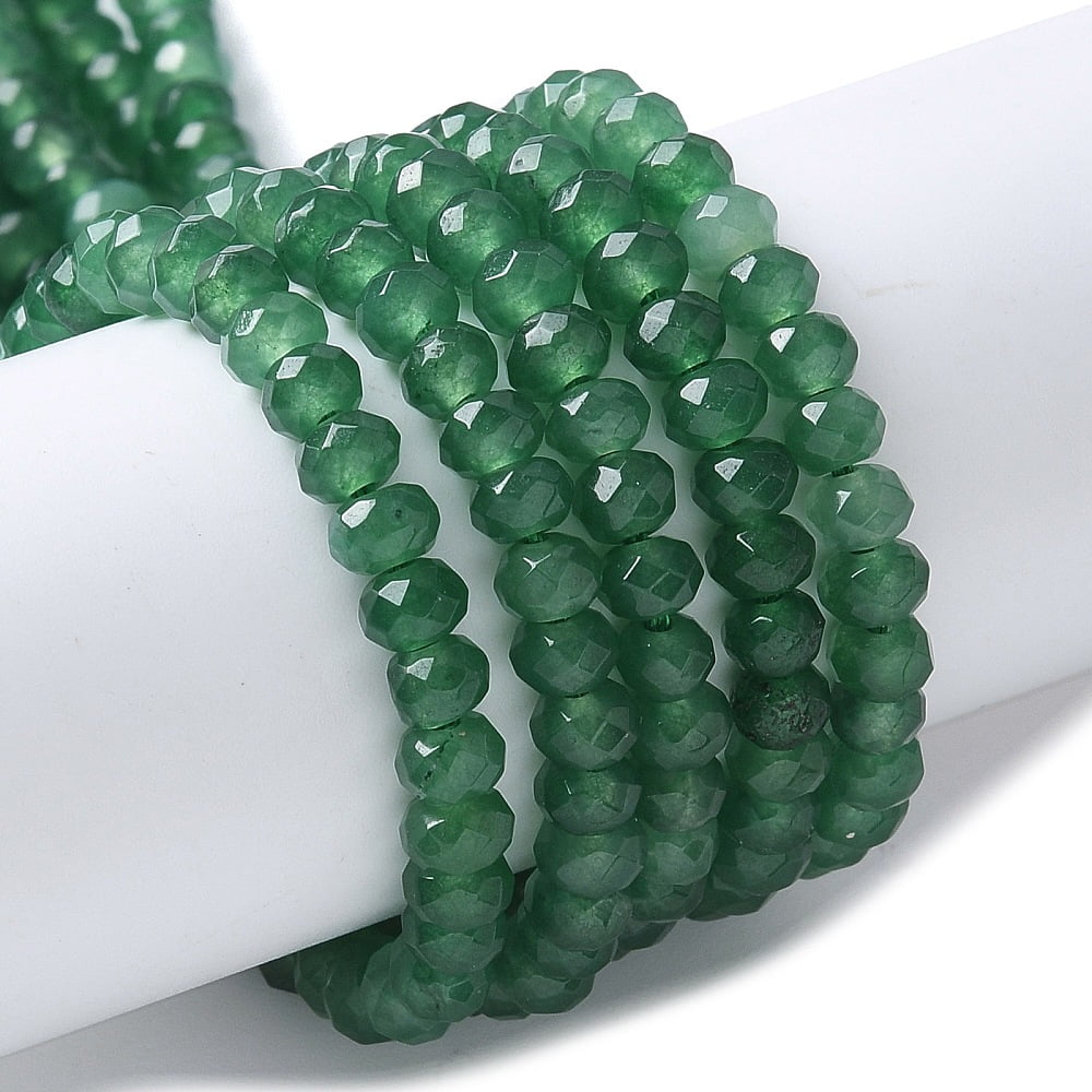 Dyed Natural Malaysia Jade Rondelle Beads Strands Faceted Sea Green 4x2 ...