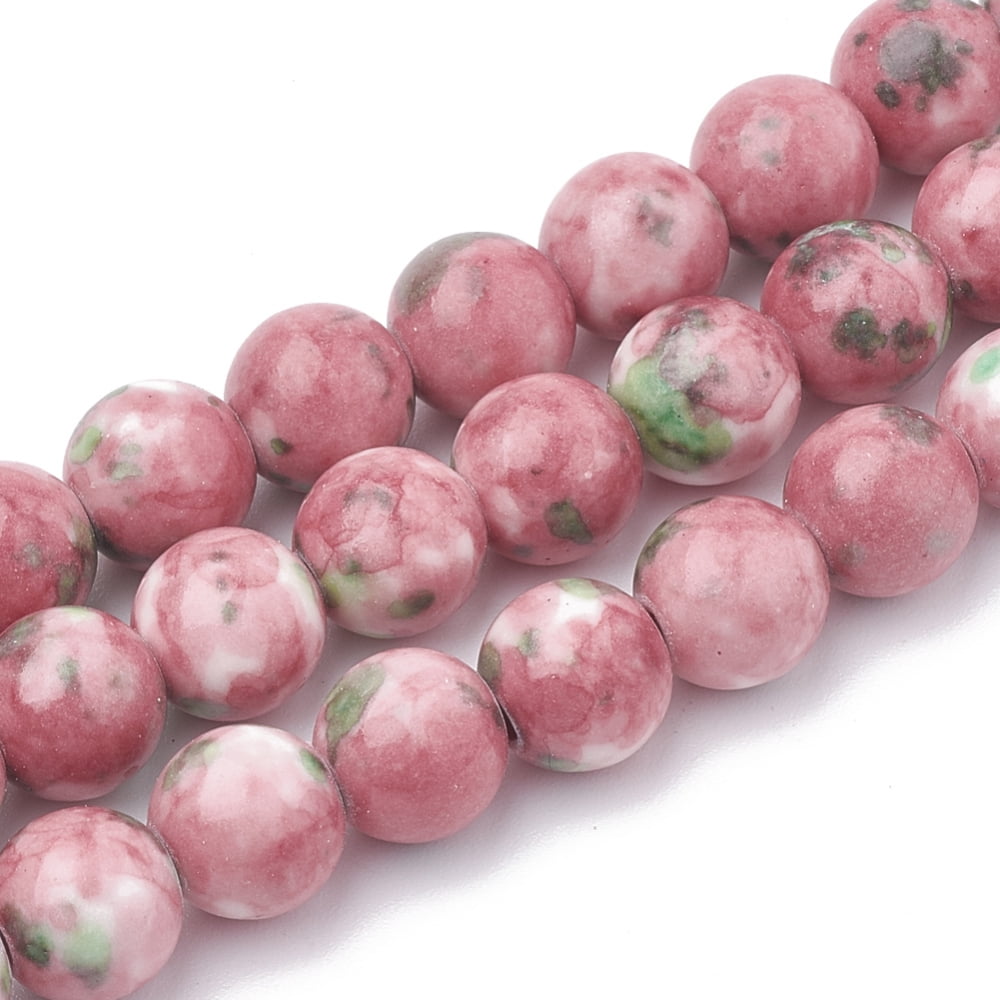 Dyed Natural Ocean White Jade Round Bead Strands Pale Violet Red 6mm ...