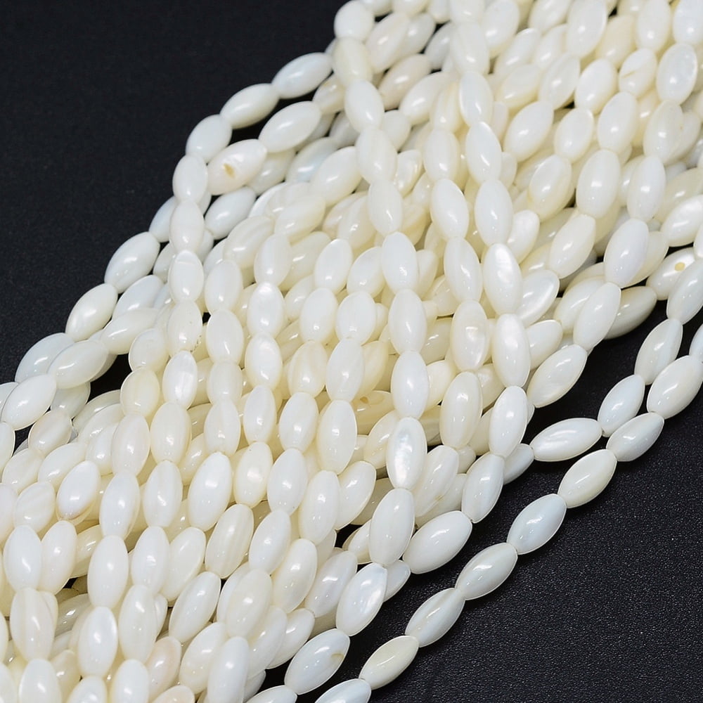 Dyed Natural Shell Beads Strands Oval White 8x4mm Hole: 1mm 50pcs ...