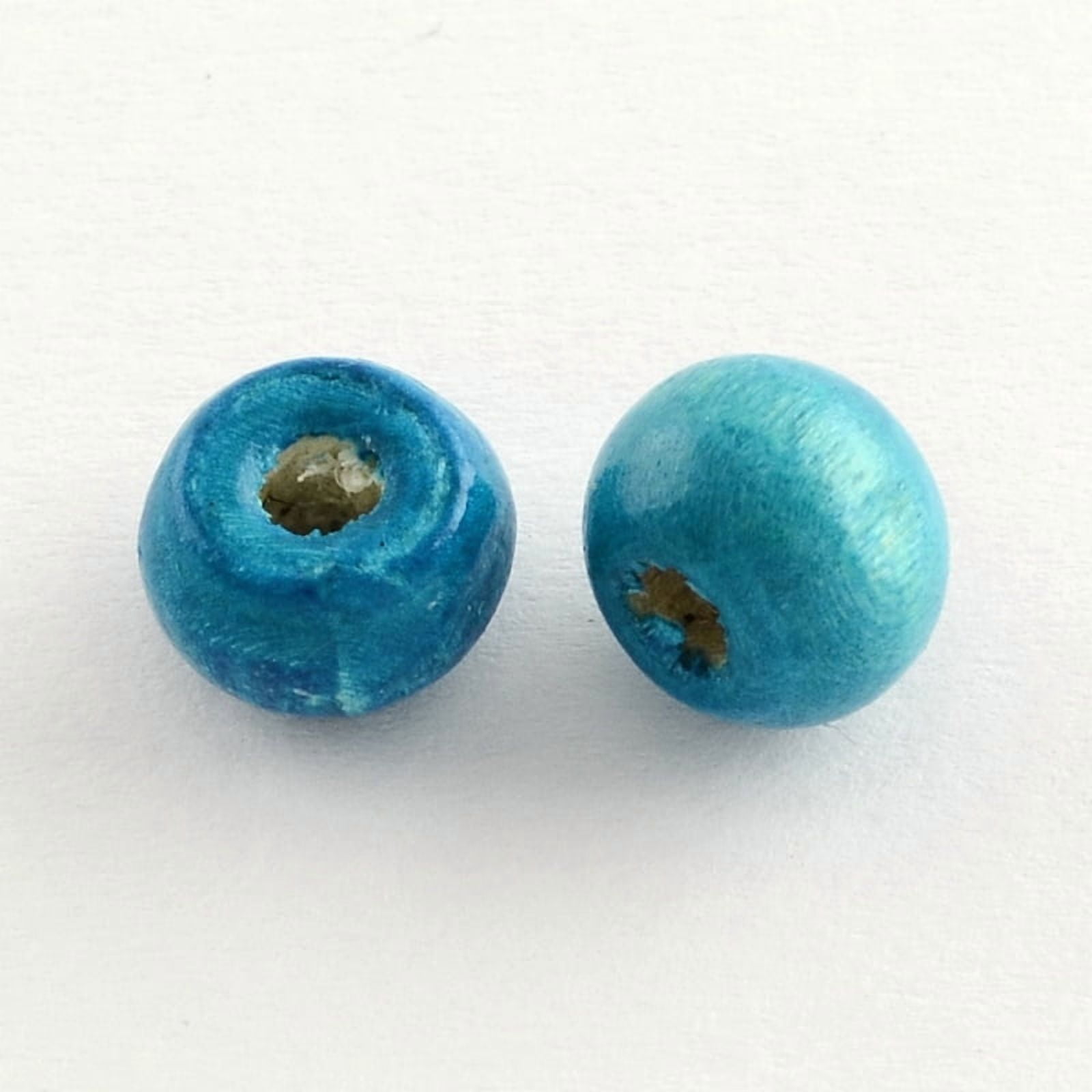 Dyed Natural Wood Beads Round Lead Free Dark Cyan 20x18mm Hole: 4.5mm ...