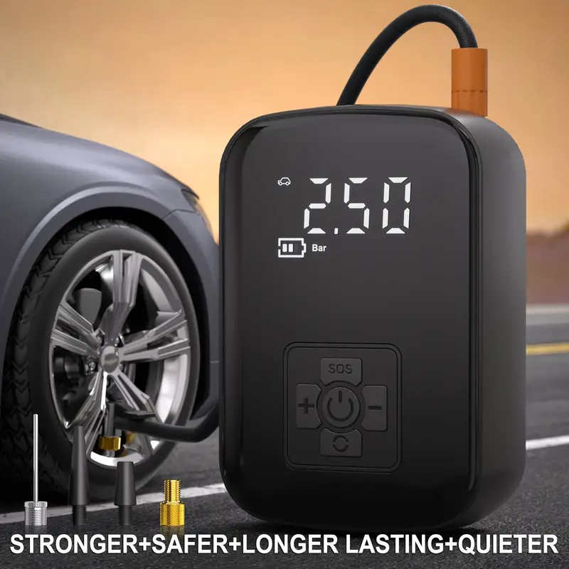 Dyeetic Portable Tire Inflator, 150 PSI Car Air Compressor, Digital ...